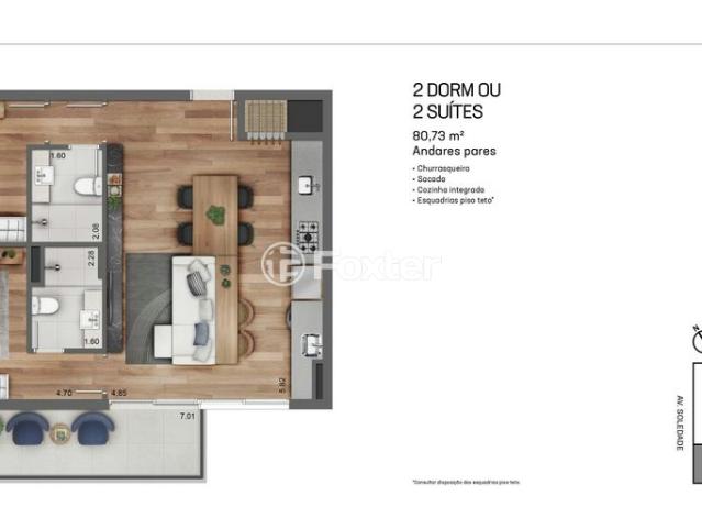 Apartamento com 2 dormitórios em Porto Alegre