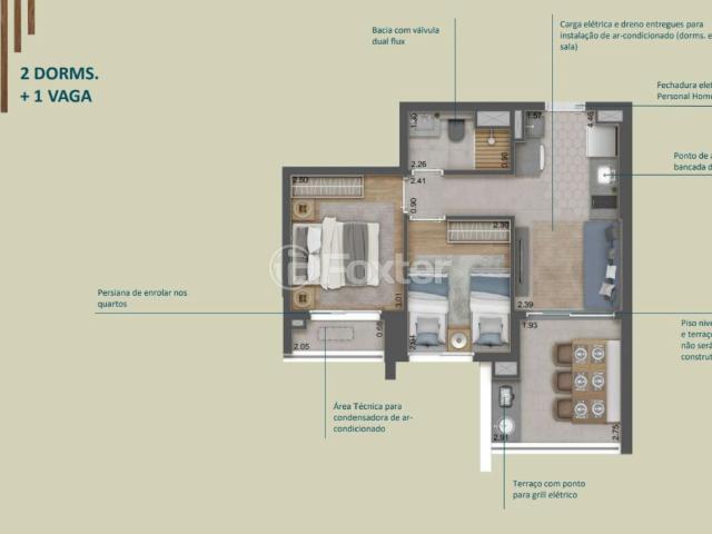Apartamento com 2 dormitórios em São Paulo