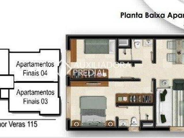 Apartamento com 2 dormitórios, suíte, churrasqueira, garagem e pronto