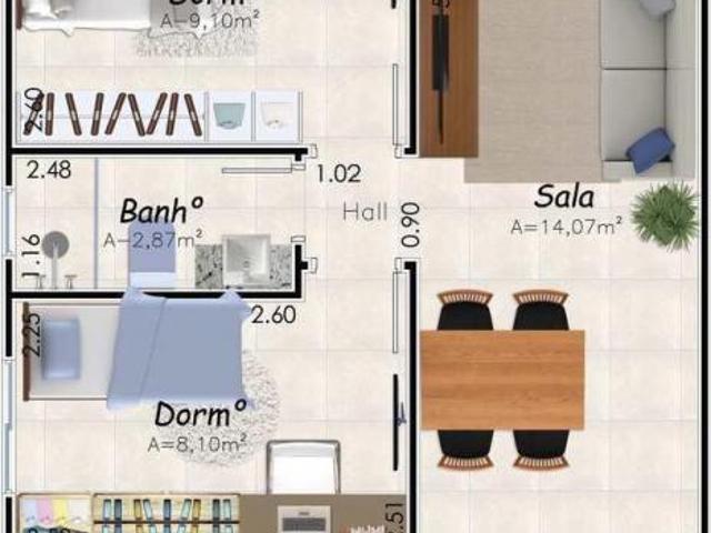 Apartamento com 2 dorms, Caiçara, Praia Grande R$ 352 mil, Cod: 2536