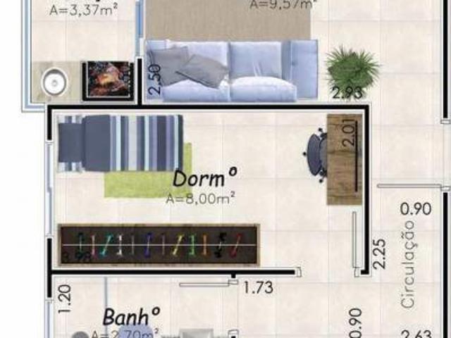 Apartamento com 2 dorms, Caiçara, Praia Grande R$ 354 mil, Cod: 2537