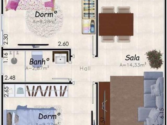 Apartamento com 2 dorms, Caiçara, Praia Grande R$ 359 mil, Cod: 2532
