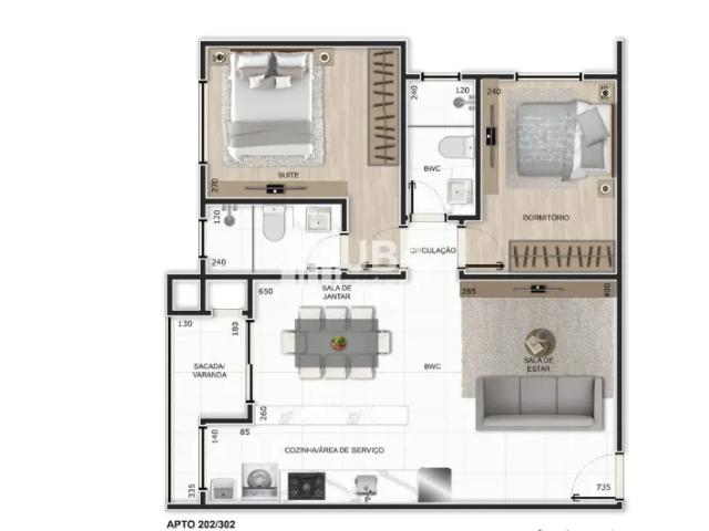 Apartamento com 2 e 3 quartos no centro de pinhais