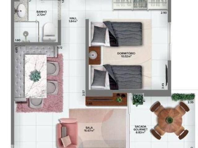 Apartamento com 2 quartos na Vila Guilhermina Praia Grande/SP