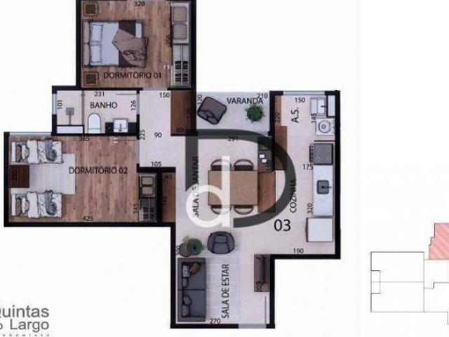 Apartamento com 2 quartos à venda, 55 m² por R$ 309.039 Residencial Nova Era Valinhos/SP