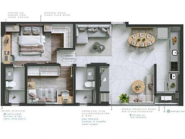 Apartamento com 2 quartos à venda, 63 m² por R$ 952.000 Jardim das Colinas São José dos Campos/S