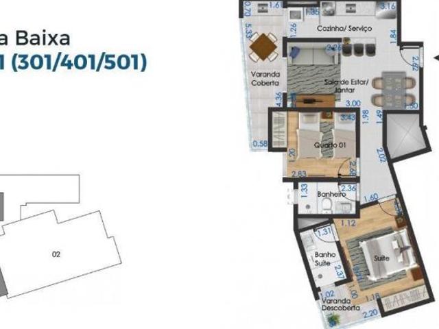 Apartamento com 2 quartos à venda, 67 m² por R$ 420.000 Aeroporto Juiz de Fora/MG