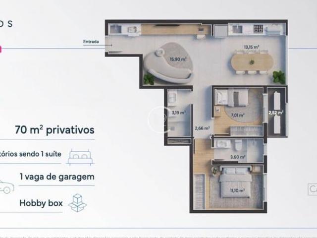 Apartamento com 2 quartos à venda, 70 m² por R$ 665.000 Centro São José dos Campos/SP