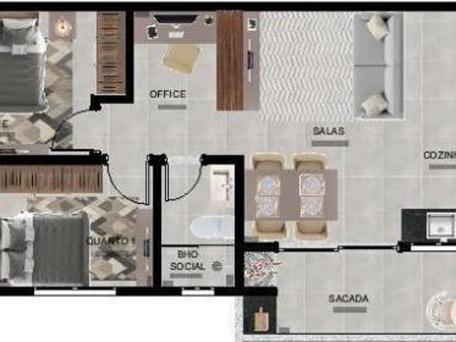 Apartamento com 2 quartos à venda bairro Daniel Fonseca Uberlândia/MG