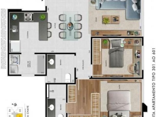 Apartamento com 2 quartos à venda em Belo Horizonte, no bairro Castelo