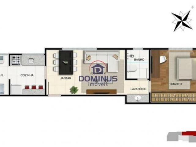 Apartamento com 2 quartos à venda em Belo Horizonte, no bairro Funcionários