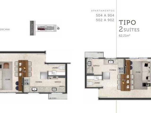 Apartamento com 2 quartos à venda em Belo Horizonte, no bairro Santo Agostinho
