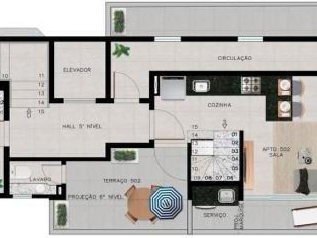 Apartamento com 2 quartos à venda em Belo Horizonte, no bairro Serra