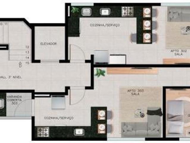 Apartamento com 2 quartos à venda em Belo Horizonte, no bairro Serra