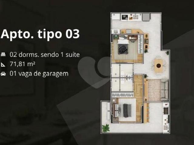 Apartamento com 2 quartos à venda em Tupi SP
