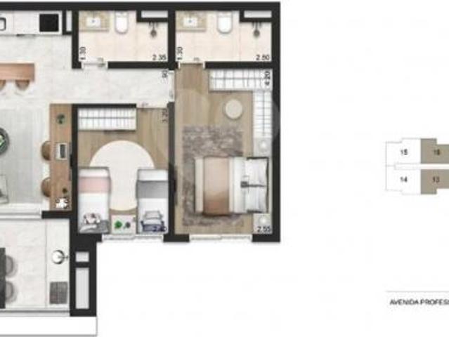 Apartamento com 2 quartos à venda em Vila clementino SP
