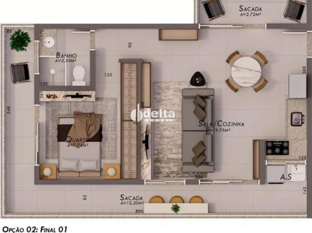 Apartamento com 2 quartos disponível para venda no bairro Umuarama em Uberlândia MG