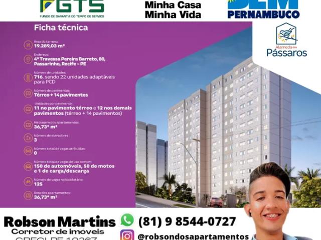 Apartamento com 2 Quartos e 1 banheiro à Venda, 36 m² por R$ 210.000
