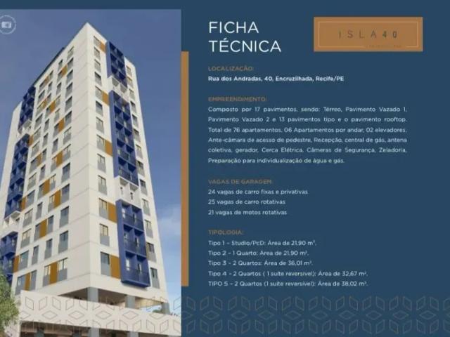 Apartamento com 2 Quartos e 1 banheiro à Venda, 40 m² por R$ 230.000