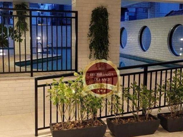 Apartamento com 2 quartos e 2 vagas mobiliado com vista mar na Guilhermina em Praia Grande