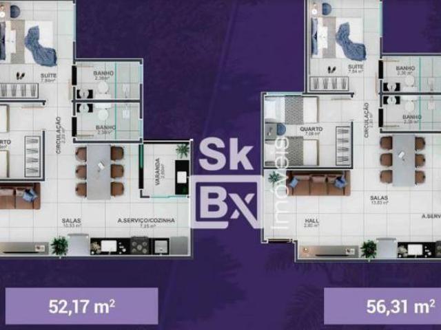 Apartamento com 2 quartos sendo 1 suíte à venda, 56 m² Chácaras Tubalina Uberlândia/MG