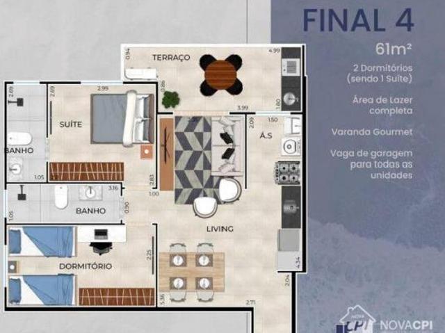 Apartamento com 2 quartos Vila Guilhermina na Praia Grande/SP