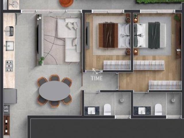 Apartamento com 2 quartos 1 suíte à venda no Mercês, em Curitiba