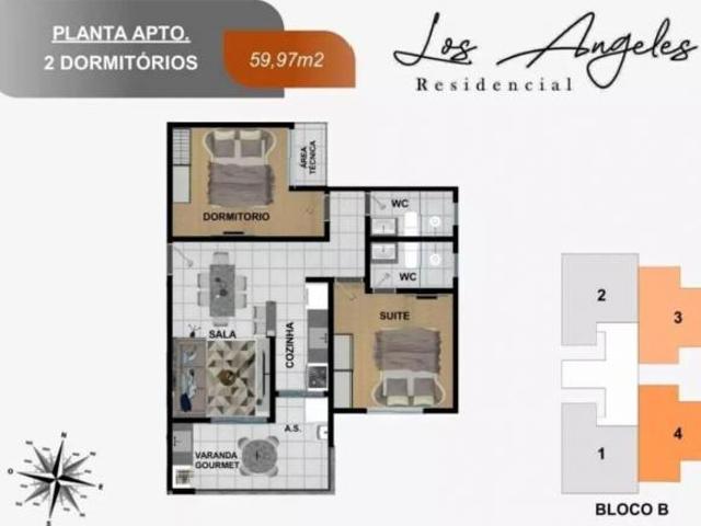 Apartamento com 2 quartos, 60 m², à venda no Porto Novo Caraguatatuba/SP