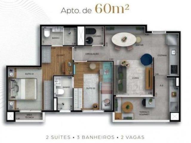 Apartamento com 2 suítes no centro de Osasco