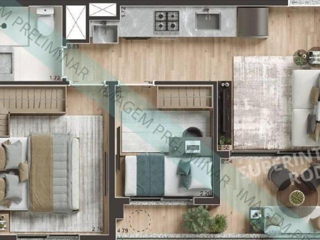 Apartamento com 30 m² e 1 quarto à venda em Chácara Santo Antônio