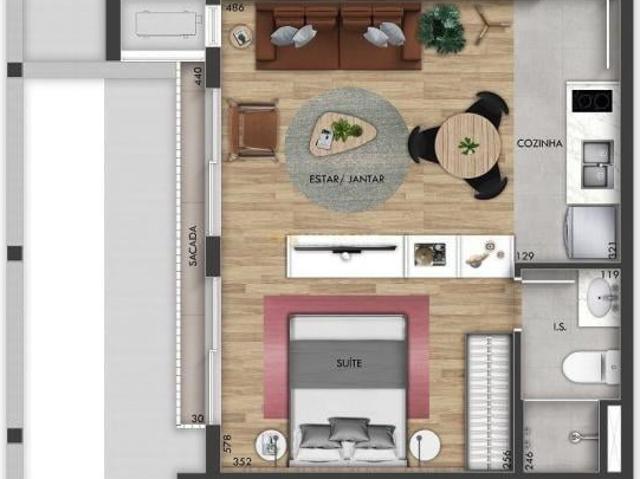 Apartamento com 33m² no centro cívico 91778