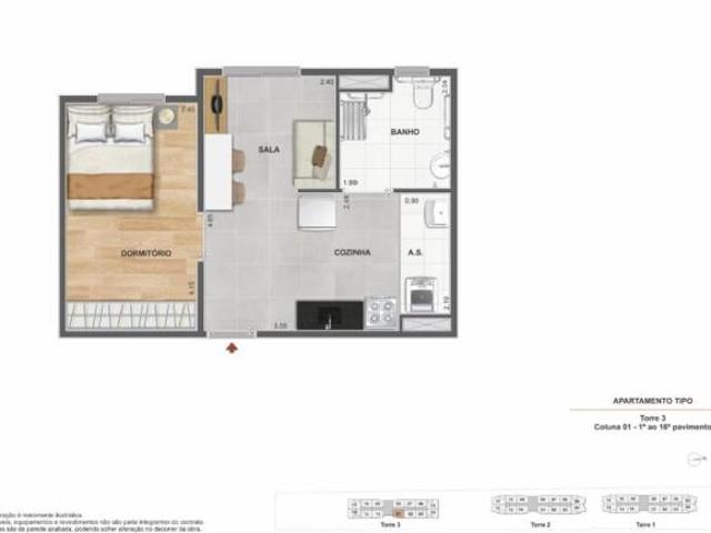 Apartamento com 34, 42 e 44m² 1 e 2 Dormitórios, 5 Min. Da Estação João Dias
