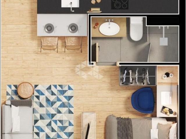 Apartamento com 41,35 m², 1 dormitório, 1 vaga