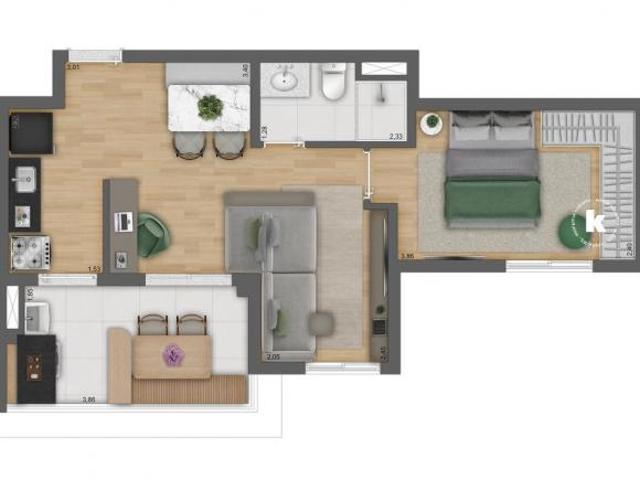 Apartamento com 45 m² 2 Quartos 1 vagas 1 banheiros no Ipiranga
