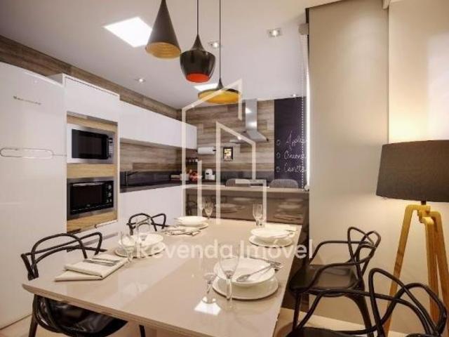 Apartamento com 49m², 2 dormitórios, banheiro, sala, cozinha, área de serviço, 2 vagas, Santo André