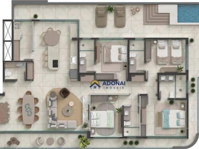 Apartamento com 4 dormitórios à venda por R$ 4.507.987,50 Centro Guaratuba/PR