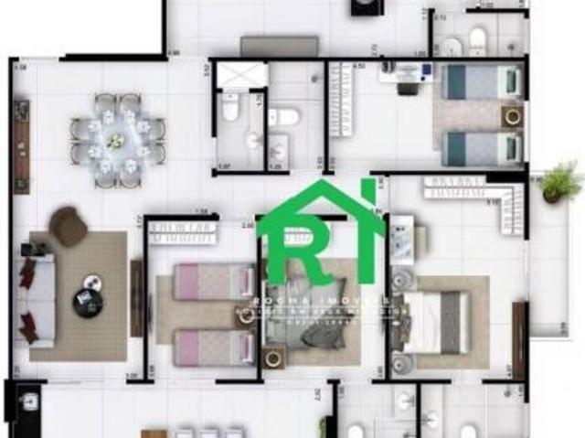 Apartamento com 4 Quartos 2 suítes, 3 vagas, lazer, à venda em Praia Grande/SP
