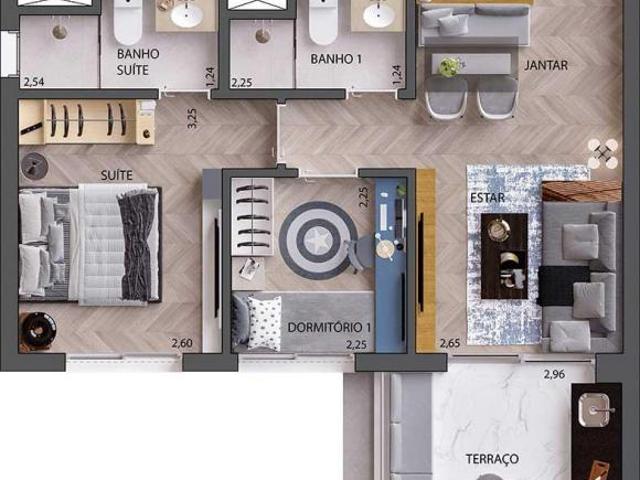 Apartamento com 60,56 m², com 2 dormitórios, 1 vaga, a venda no Ipiranga
