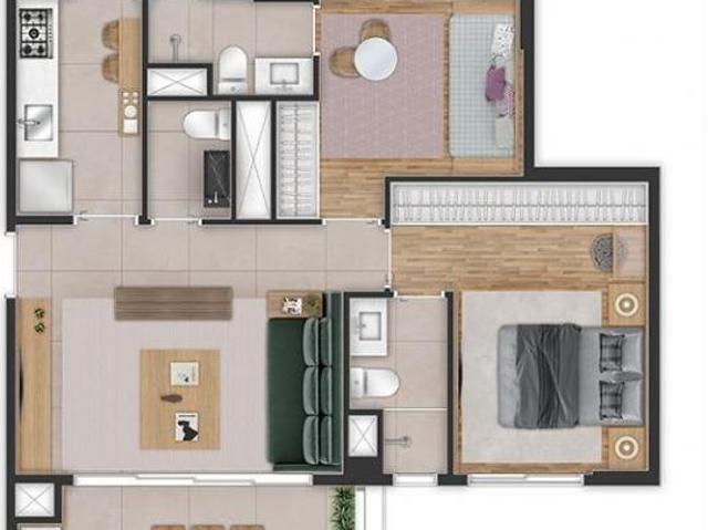 Apartamento com 73 m² R$ 1.051.538 é até 13º andar