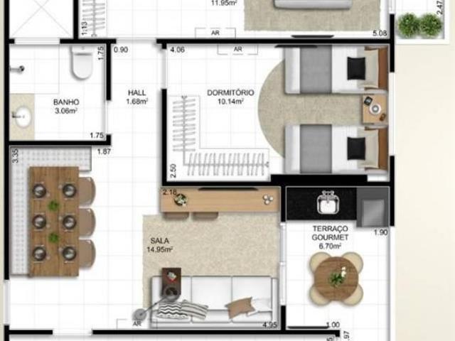 APARTAMENTO COM 78,00 m² OCIAN PRAIA GRANDE SP