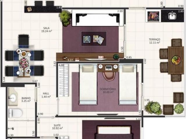 APARTAMENTO COM 81,54 m² AVIAÇÃO PRAIA GRANDE SP