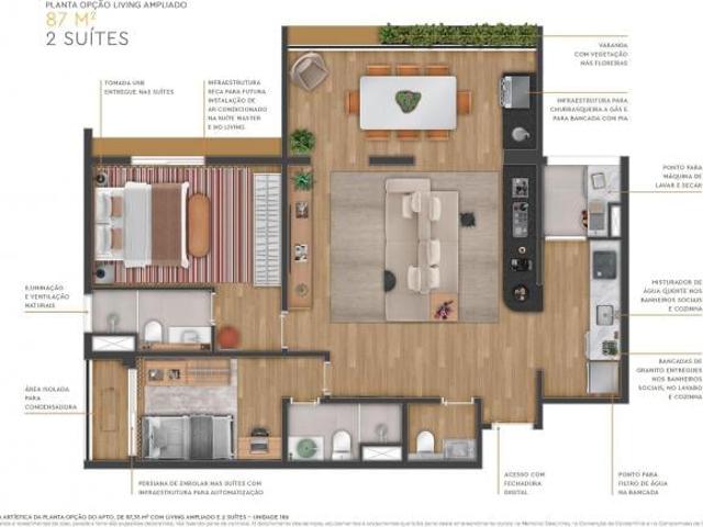 Apartamento com 86,49 3 Dormitórios 1 Suíte 1 Vaga Vila Clementino