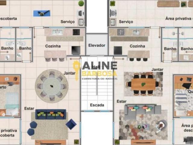 Apartamento com Área Privativa para Venda em Belo Horizonte, Diamante Barreiro, 3 dormitórios, 1 s