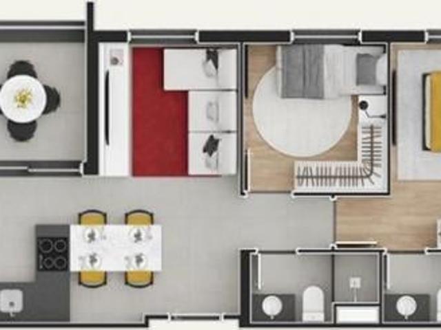 Apartamento com dois quartos no Alto da XV