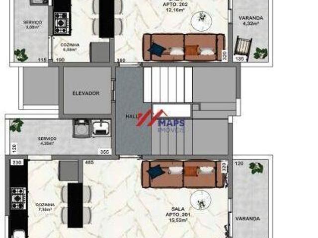 Apartamento com dois quartos e suíte no bairro Santa Branca Belo Horizonte/MG