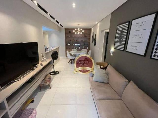 Apartamento com duas suítes, lazer completo, mobiliado á 200 metros da praia