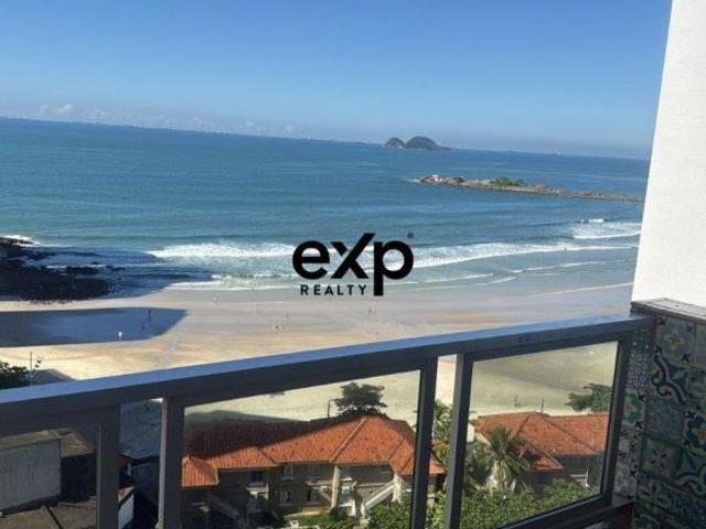 Apartamento com excelente vista para o mar, 2 minutos a pé da praia