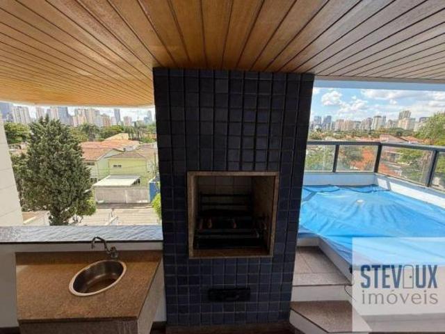 Apartamento com piscina e churrasqueira na varanda para locação e venda no Brooklin Novo!