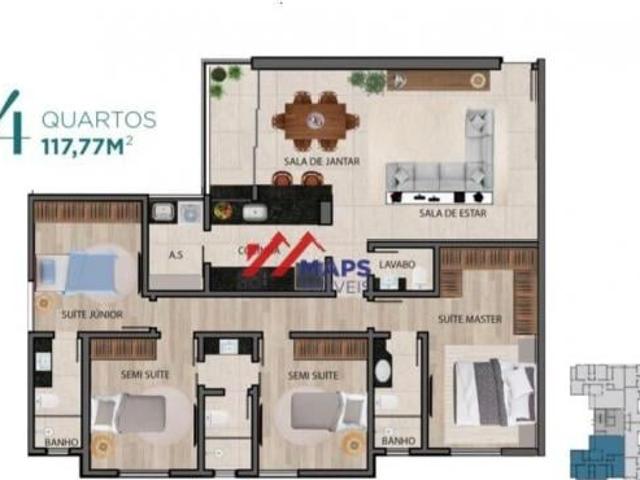 Apartamento com quatro quartos, duas suítes e duas vagas de garagem no bairro Palmares Belo Horizo