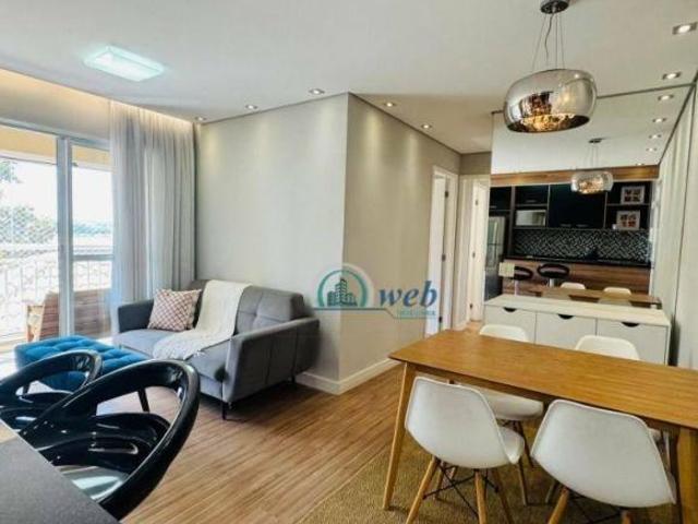Apartamento com terraço gourmet com 2 dormitórios à venda, 56 m² por R$ 555.000 Campestre Santo